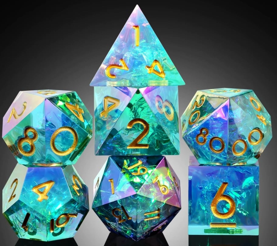 A Role Playing Dice Set - Blue And Pink