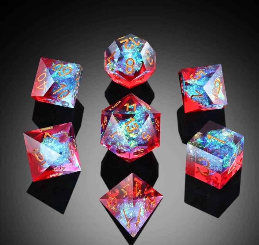 A Role Playing Dice Set - Blue And Pink