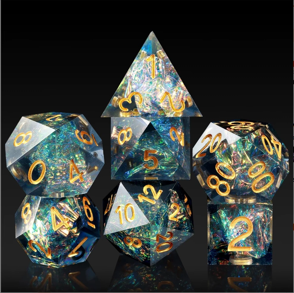 A Role Playing Dice Set - Blue And Pink